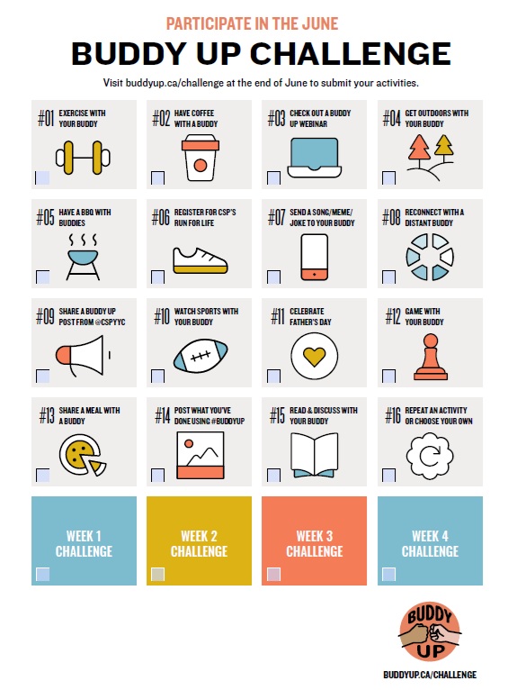 Take the Buddy Up Challenge for Men's Mental Health Awareness Month ...